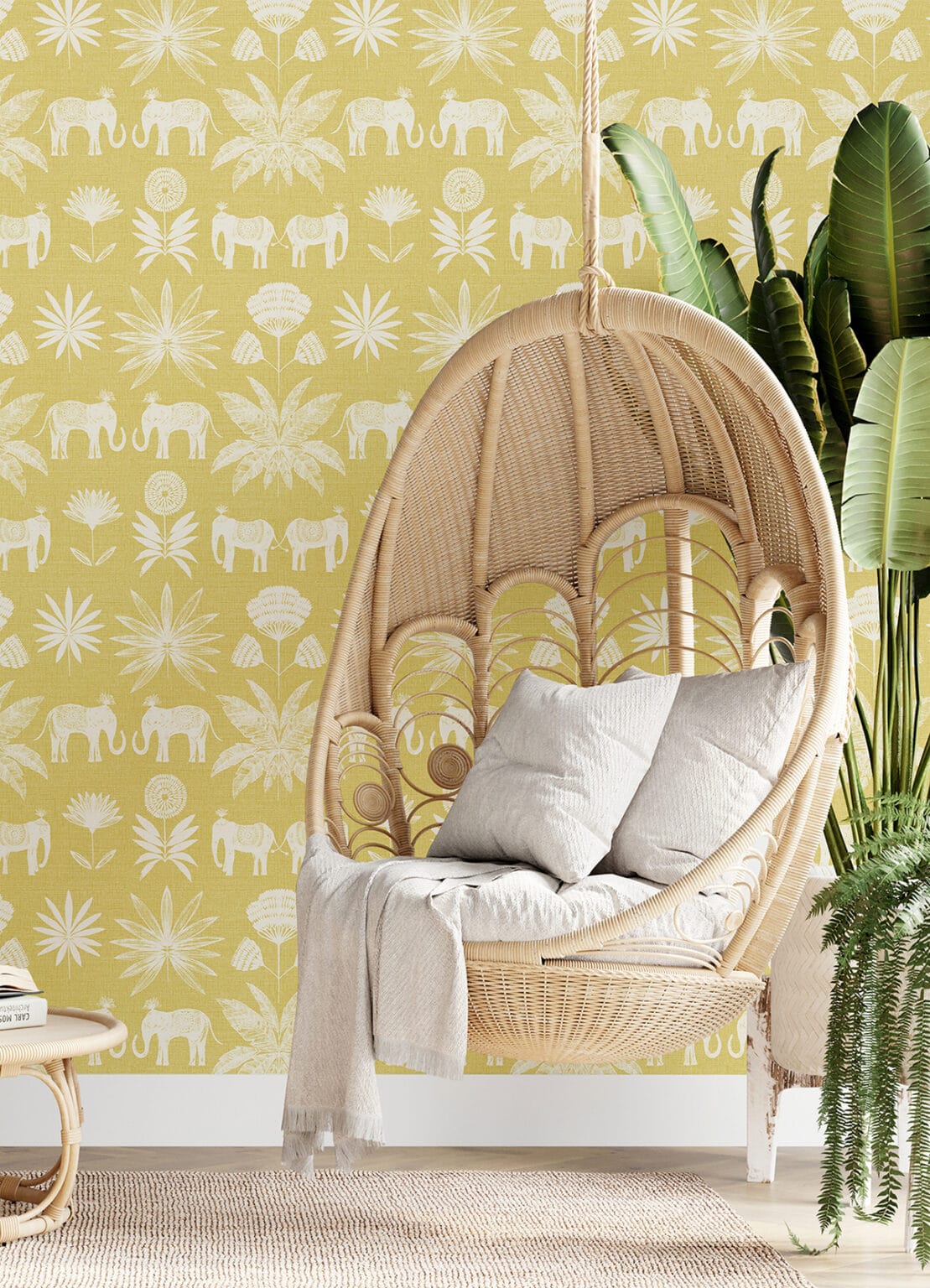 Bazaar Elephant Oasis Wallpaper | MIAMI ART WALLPAPER